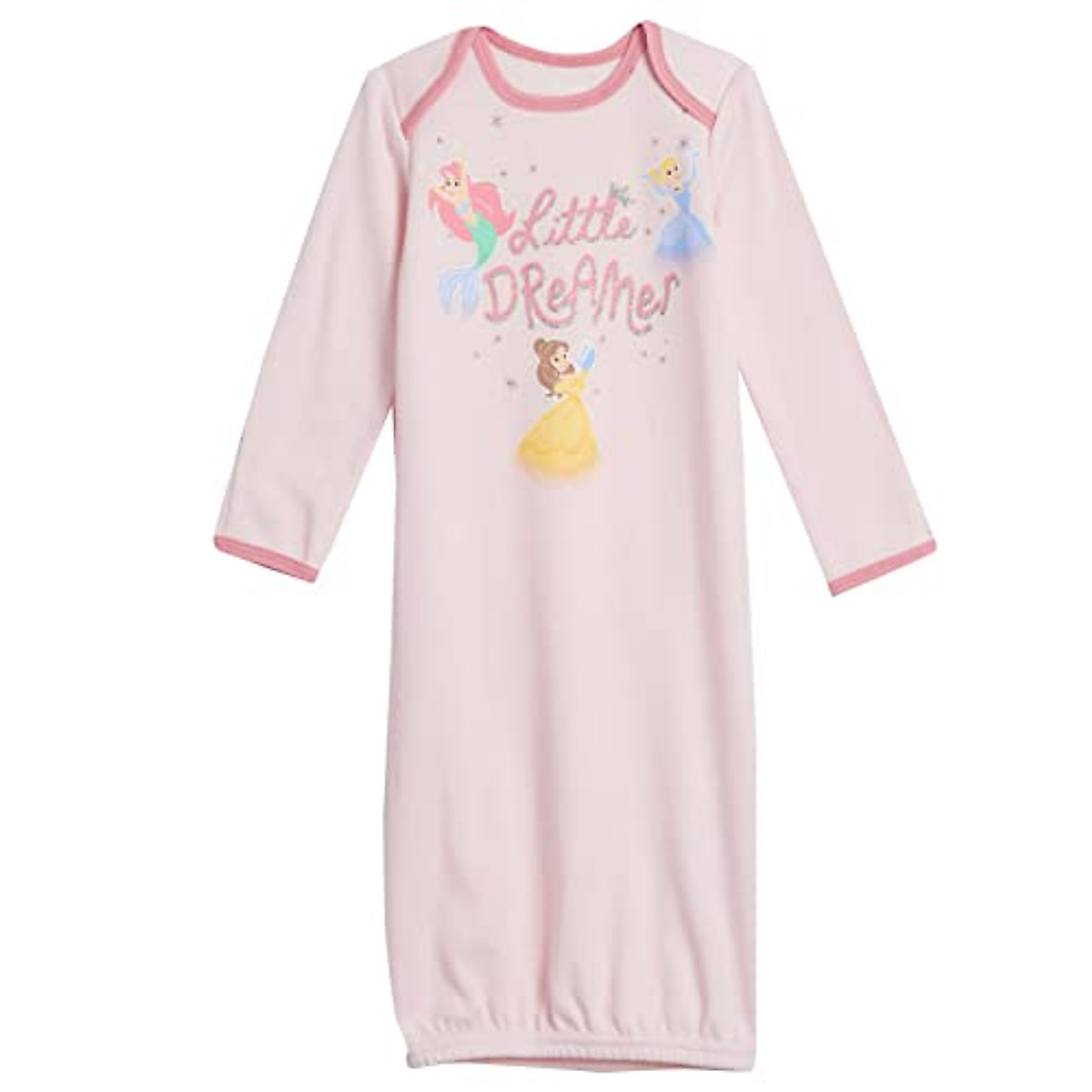 Disney Princess Newborn Baby Girls 3 Pack Long Sleeve Swaddle Sleeper Gowns Disney Princesses 0-6 Months