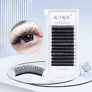 ACTROL YY Eyelashes Extension Lashes Black D Curl 0.05mm 9mm Mixed Lash Volume Extension Easy Fans Y Shaped Premade Soft Eyelashes Supply