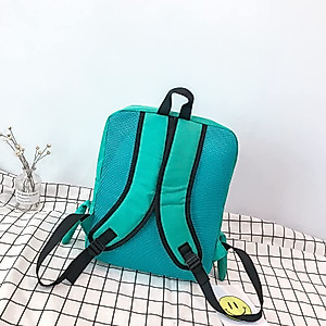 Kawaii School Backpack for Girls Boys Back to School Aesthetic Cute Adorable Canvas Bag Handheld Game Console Style Peacock Blue, Green