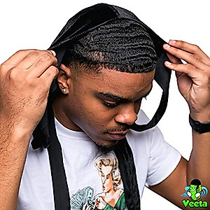 Veeta Superior Velvet Durag - Soft Velvet Durags for Men & Women, Long Double Wide Straps, Silky Durag Liner, Triple Stitched