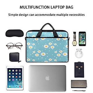 Lily Flower Dots Laptop Computer Bag Waterproof Shoulder Messenger Bag 13-15 inch Durable Laptop Tote Bag with Shoulder Strap Handle Lightweight Crossbody Briefcase