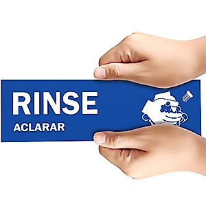 Wash Rinse Sanitize Sink Labels - Ideal Handwashing Signs for 3 Compartment Sink - 2.75" x 9" - Perfect Label Stickers for Restaurants, Commercial Kitchens, Food Trucks, Bussing Stations, Wash Station