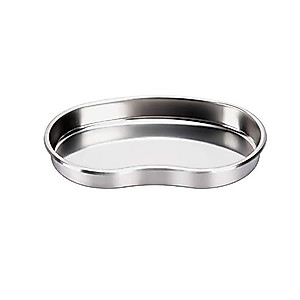 Setaria Viridis Stainless Steel Kidney Tray 7", Emesis Basin Kidney Shaped Emesis Bowl Round Edges. Reusable Metal Kidney Dish.Dental Instruments Ideal for Soiled Dressings,Waste, Liquid. (M)