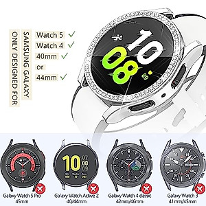 Generic 40mm Case for Samsung Galaxy Watch 5/4 40mm - Screen Protector + Bling Bumper Case - Unisex - Blue - Water Resistant - Solid Theme - Accessorizing & Protecting