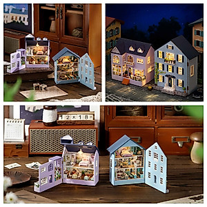 Flever Dollhouse Miniature DIY House Kit Creative Room with Furniture for Romantic Valentine's Gift (Molan House)