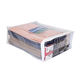 Clear Vinyl Zippered Storage Bags 12 x 15 x 5 Inch 10-Pack