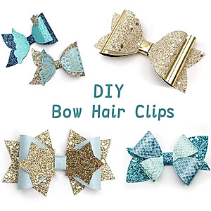 CCINEE 20pcs Glitter Faux Leather Sheets,20 Color 8.3 X 11.8 Inches Shiny Pu Leather Fabric for Craft Bow Earring Clips Bags Sewing DIY Making