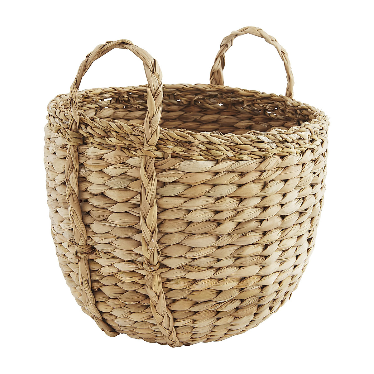 Mud Pie Seagrass Basket Set, White, 13 1/2" x 13" dia