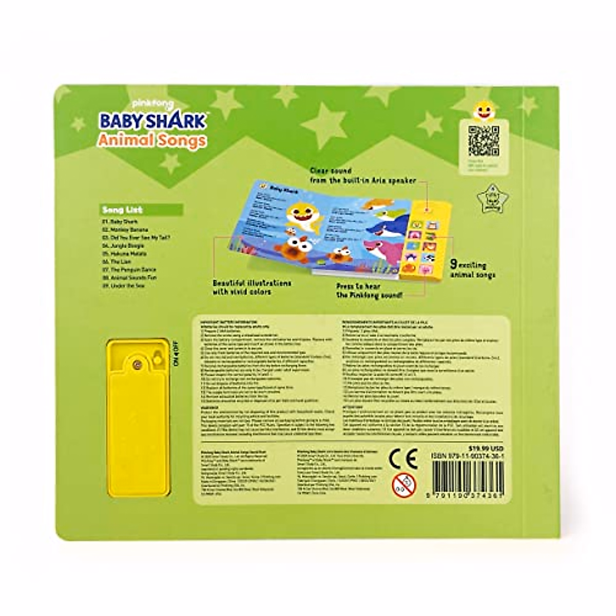 Baby Shark Animal Songs 10 Button Sound Book | Learning & Education Toys | Interactive Books for Toddlers 1-3 | Gifts for Boys & Girls