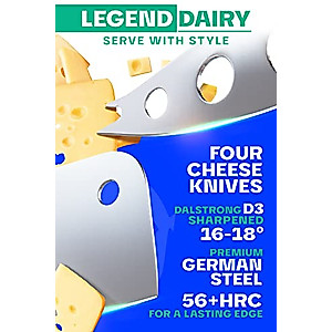 Dalstrong Charcuterie & Cheese Knife Set - 4-Piece - Gladiator Series Elite - Mini Cleaver, Serrated, Round-Tip, Forked Cheese Knives, G10 Garolite Handle, Sheath, NSF Certified