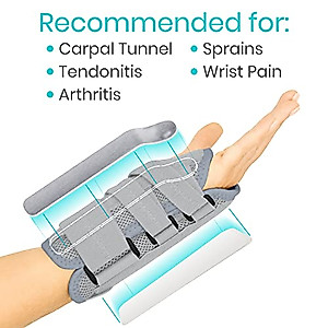 Vive Carpal Tunnel Wrist Brace (Left or Right) - Arm Compression Hand Support Splint - for Men, Women, Kids, Bowling, Tendonitis, Arthritis, Athletic Pain, Sports, Golf - Universal Adjustable Fit
