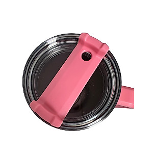 Tumbler Stainless-Steel 40oz with Handle and Straw. Screw-in Lid with Different Positions. Insulated Cup Reusable Water Bottle Mug Cupholder Friendly. Portable Cup. (Pink)