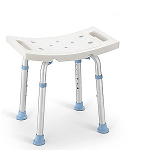 OasisSpace Shower Chair, Adjustable Bath Stool Chair for Inside Shower - Tool Free Anti-Slip Bench Bathtub Stool Seat with Durable Aluminum Legs for Elderly, Senior, Handicap & Disabled