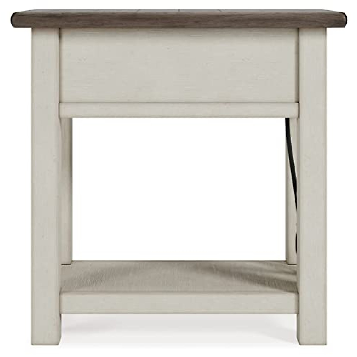 Signature Design by Ashley Bolanburg Chair Side End Table, 14"W x 24"D x 24"H, Whitewash