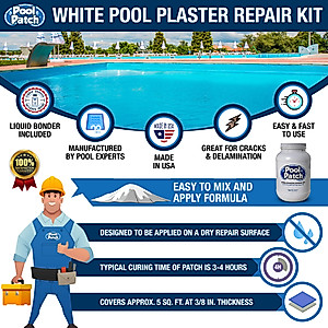Pool Patch White Pool Plaster Repair Kit, 10-Pound, White