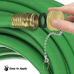 Supply Giant H69-56DX-10 Garden Hose Cap W/Chain & Washer, 3/4" FH, Brass 10 Pack