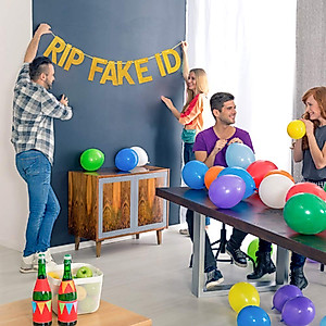 21st Birthday Decorations for Him Her Gold Glitter Rip Fake ID Banner Backdrop For 21 Birthday Party Favors Funny 21st Birthday Gifts For Her