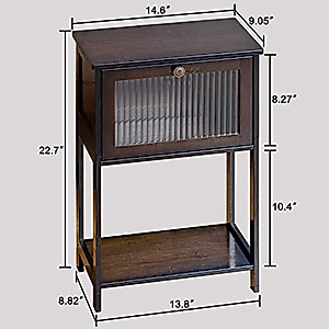 YONGZHAO 2-Tier Bamboo End Table with Drawer - Multipurpose Side Table for Bedside, Couch, Sofa or Chairside - Stylish and Functional Home Furniture