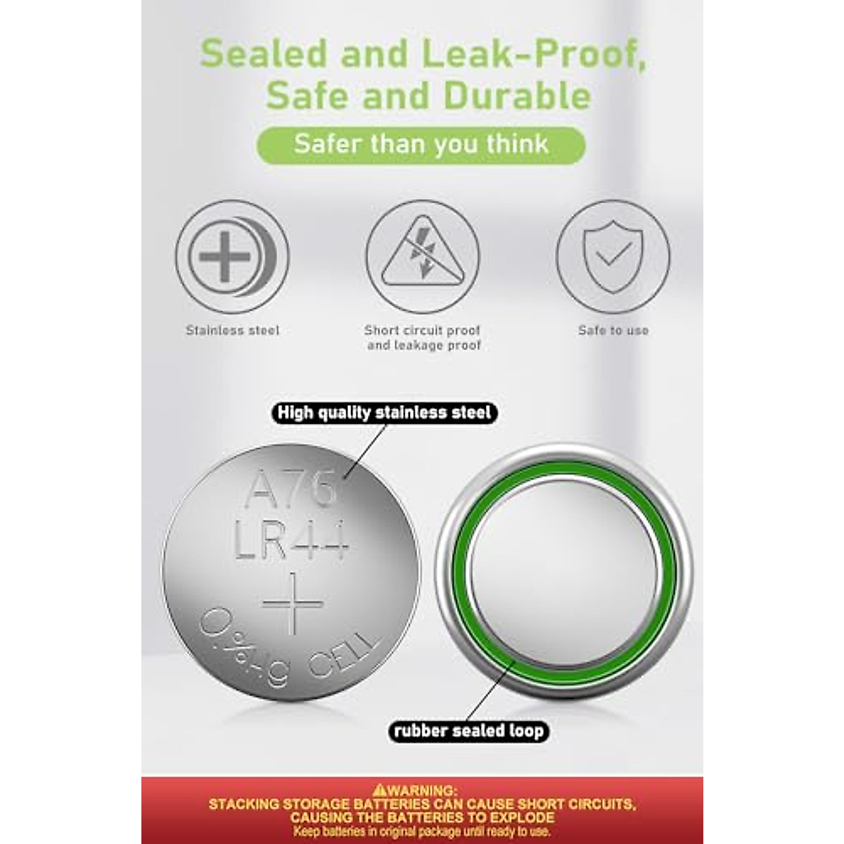 POWEROWL High Capacity LR44 Batteries 40 Pack, L1154F AG13 357 303 SR44 A76 Premium Alkaline Battery 1.5V Button Coin Cell Batteries