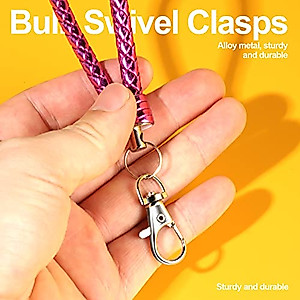 60PCS Metal Swivel Snap Hooks with Key Rings, LEOBRO 30PCS Small Lobster Claw Keychains Clasps and 30PCS Key Chain Ring for Keychain Clip, Lanyard, Key, Jewelry Making, Art Crafts, Silver