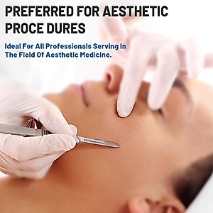 Glarks 44Pcs Surgical Grade Blade with Handle Kit, 40Pcs #11#23 Disposable Surgical Blade Sterile Scalpel Blade with 4Pcs #3#4 Scalpel Knife Handle Set for Biology Lab Anatomy, Practicing Cutting