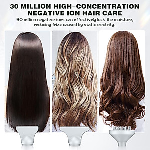 Slopehill Professional Hair Dryer With Diffuser, Ionic, Powerful & Fast Salon Blow Dryer, 110,000 RPM Brushless Motor, Light & Compact for Home Travel (Silver)