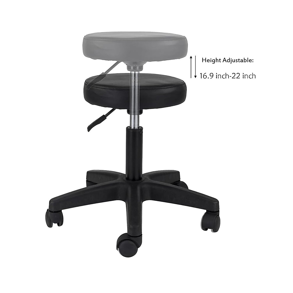 Tattoo Chair with Stool Message Bed Spa Salon Table Facial Chair for Client Esthetician White Max Weight Capacity 330lbs Black