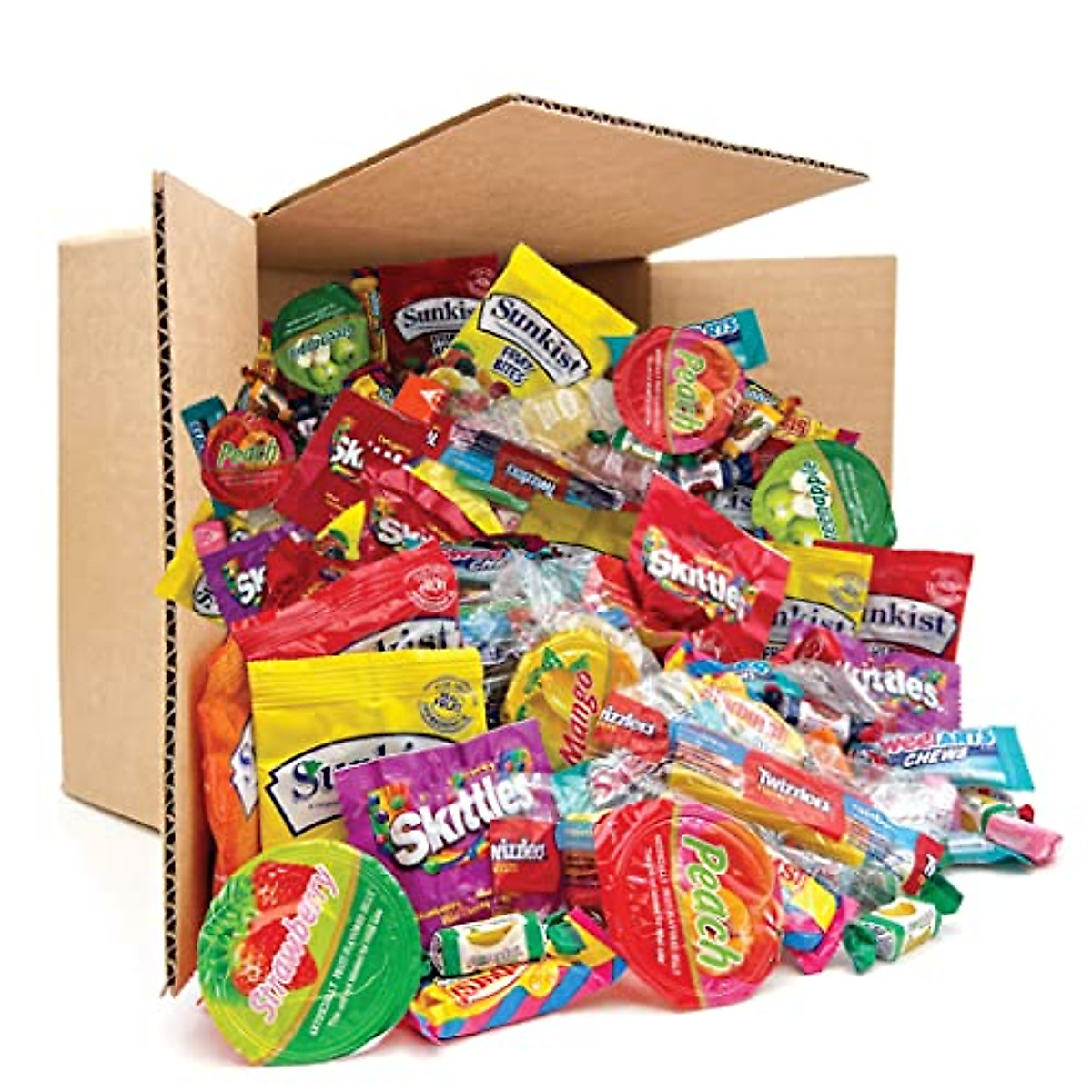 Assorted Candy Variety Pack 5 Pounds Over 200 Pieces, LIFE SAVERS, TWIZZLERS, Skittles, Sweetarts, Individually Wrapped Bulk Box