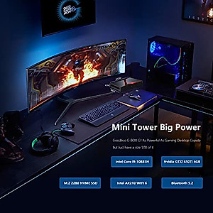 [Gaming PC] Mini PC Core i9 10885H, 8Cores 16Threads Up to 5.3GHZ,Nvidia GTX1650Ti GDDR6 Graphics, Mini Gaming Desktop Computer,32G Ram 1TB Nvme SSD WiFi 6 BT 5.0,Pre-Install Windows 11 Pro