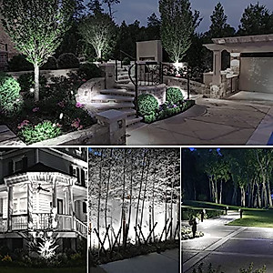 CREPOW Solar Spot Lights Outdoor, Solar Landscape Spotlights IP65 Waterproof 9.8ft Cable,Auto On/Off Outdoor Wall Lights for Garden Yard Driveway Porch Walkway Pool (6000K White)