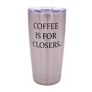 Rogue River Tactical Large Funny Realtor Real Estate Sales Coffee is For Closers 20 Ounce Travel Tumbler Mug Cup w/Lid Gift Salesperson Associate