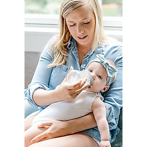 Mason Bottle 8 Ounce Glass Baby Bottles: Wide Neck, Slow-Flow Nipples w/ 1 Silicone Sleeve, Non-Toxic, BPA and BPS Free, 100% Made in The USA (3 Pack)