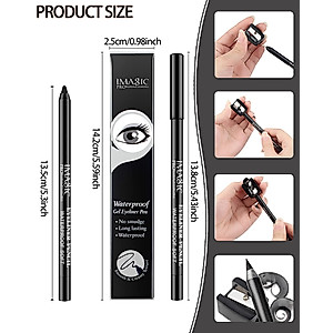 3 Pcs Matte Black Waterproof Smudge-proof Gel Eyeliner Pencil, Fade-Proof Eye Liner Water Line Pencil, Cat Eye/Smoky Eye Makeup Pen, Waterline Gel Eye Liner, Makeup Gift Set for Oleder Women Girl