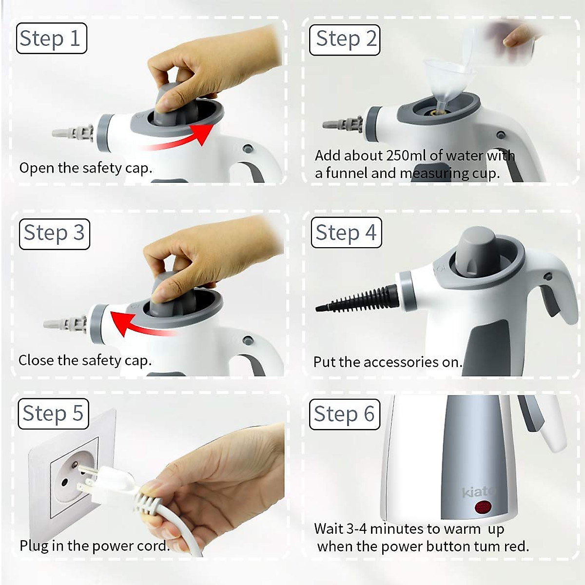 Steamer for Cleaning, Handheld Steam Cleaner, Handheld Pressurized Steamer Cleaners with 9-Piece Accessories for Stain Removal, Car Seats