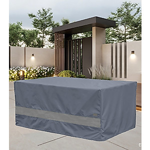 Garden Balsam Waterproof Rectangular Patio Table and Chair Cover Bluish Grey/Grey 78" L X 62" D X 28" H Outdoor General Purpose Furniture Covers Patio Furniture Set Cover