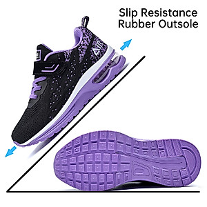 Autper Kids Air Tennis Running Shoes Memory Foam Athletic Lightweight Sports Walking Sneakers for Boys Girls (Little Kid Purple US 2.5)