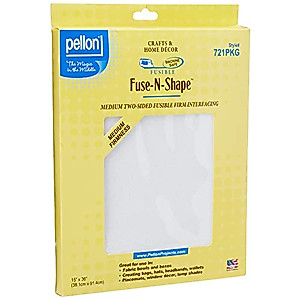 Pellon 721PKG Fuse-N-Shape Medium Weight Fusible Interfacing, 15" x 36", White