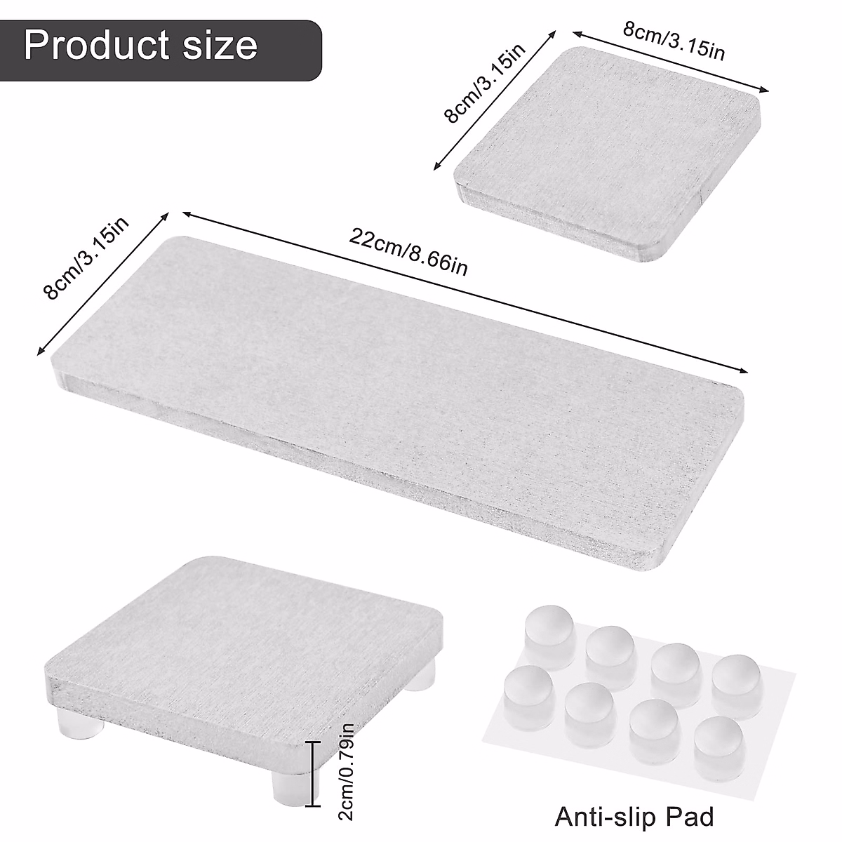 4Pack Water Absorbent Diatomite Coasters, Instant Dry Sink Organizer Water Absorbing Stone Tray Diatomaceous Earth Soap Dish Toothbrush Holder Stone Drying Mat for Bathroom Kitchen Sink Countertop (L)