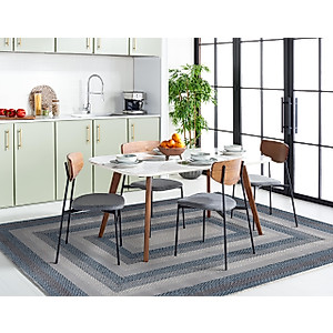 SAFAVIEH Braided Collection Area Rug - 8' x 10', Grey & Blue, Handmade Country Cottage Reversible Cotton, Ideal for High Traffic Areas in Living Room, Bedroom (BRD652B)