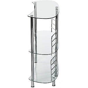 Mango Steam Bar Table for Home - Contemporary Modern Home Bar Unit, Liquor Bar with 2-Tier Storage Shelves, Durable Liquor Bar for Parties & Gatherings, 47" L x 13.6" D x 41" H - Clear