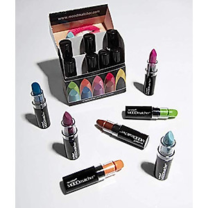 MOODmatcher Lipstick, 10PC Collection of the Original Color-Change Lipstick - Maskproof, 12 HOUR Long Wear, Enriched with Aloe & Vitamin E for Ultra-Hydration, Waterproof - Made in USA