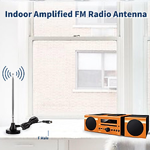 Strong Magnetic Base FM Radio Telecopic Antenna for Yamaha Pioneer Onkyo etc Bose Wave Music System FM Radio Bluetooth Home Stereo Receiver AV Audio Video Home Theater Tuner, Eifagur