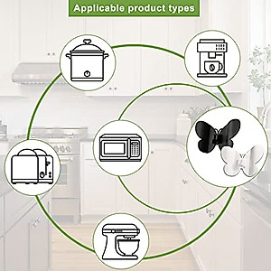 Follus 8 Packs Cord Organizer, Tidy Cord Holder Cable Organizer, Self-Adhesive Wire Storage Holder Suitable for Kitchen Appliances, Air Fryers, Toasters, Blenders, Coffee Makers（Black & White）