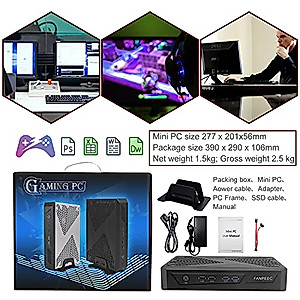 FANPEEC Gaming Mini PC Windows 11 Pro, Core i7-9700F 32GB RAM 1TB SSD, GeForce GTX 1650, Mini Desktop PC, DP+2×HD+DVI, 8×USB Ports, BT 4.2+Dual WiFi, Mini Gaming Computer Game PC