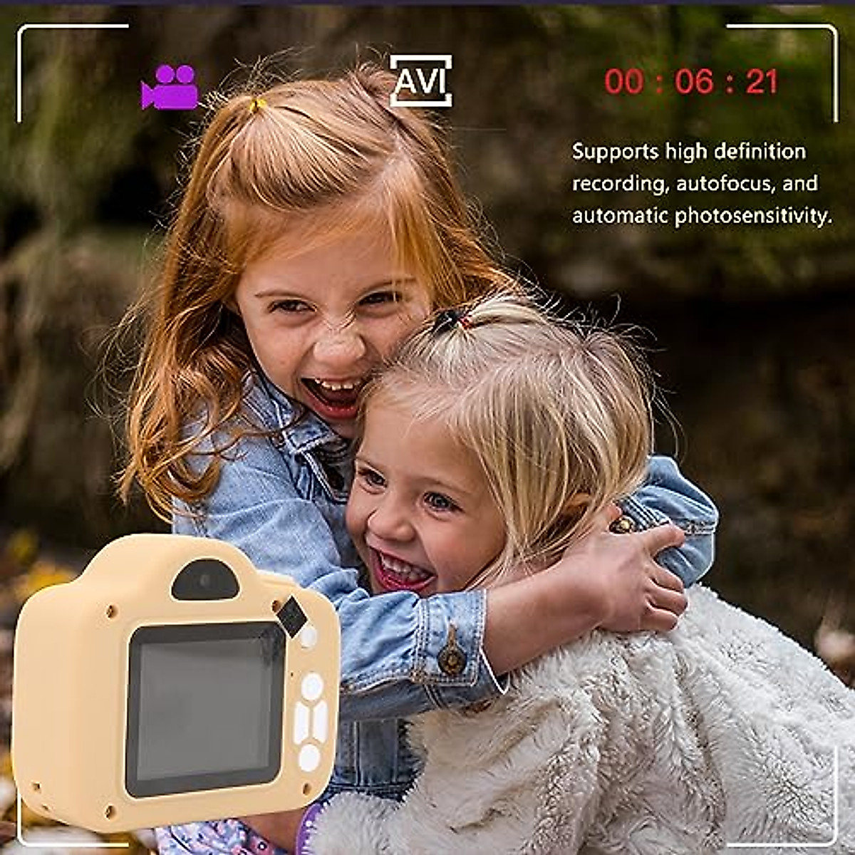 Kids Camera, 40MP 1080P Digital Video Cameras for Kids, Anti Collision Silicone Safe Material, Eye Caring IPS Screen, Funny Photo Modes, Toddler Camera Kids Selfie Camera (Yellow)