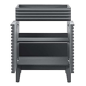 Modway Render Modern Style Wood Bathroom Vanity Cabinet in Gray