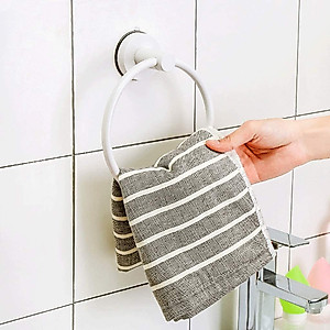 YXCNP Hanging Towel Rack, Bathroom Hanger Kitchen Towel Hook Storage Rails Free Punch Sucker Drying Towel Bath Towel Holder/White