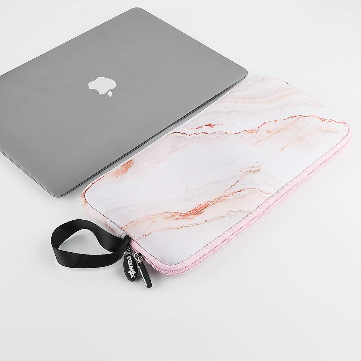 CM Neoprene Carrying Keyboard Sleeve Case Bag Protection Pouch Compatible with Magic Keyboard 1 & 2, Wireless Keyboard, Magic Mouse, Magic Trackpad and Wireless Trackpad (Pink Marble Pattern)