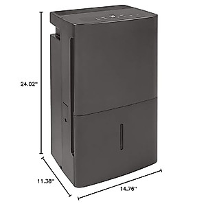 GE Energy Star Portable Dehumidifier 50 Pint with Pump, Perfect for Bedroom, Basement & Garage, Ideal for High Humidity Areas, Built-in Pump Eliminates Need to Check Water Levels, Grey
