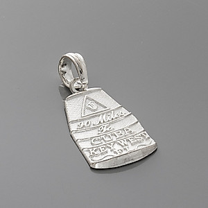 925 Sterling Silver Travel Charm, Small Buoy Southern Most Point USA Key West, FL